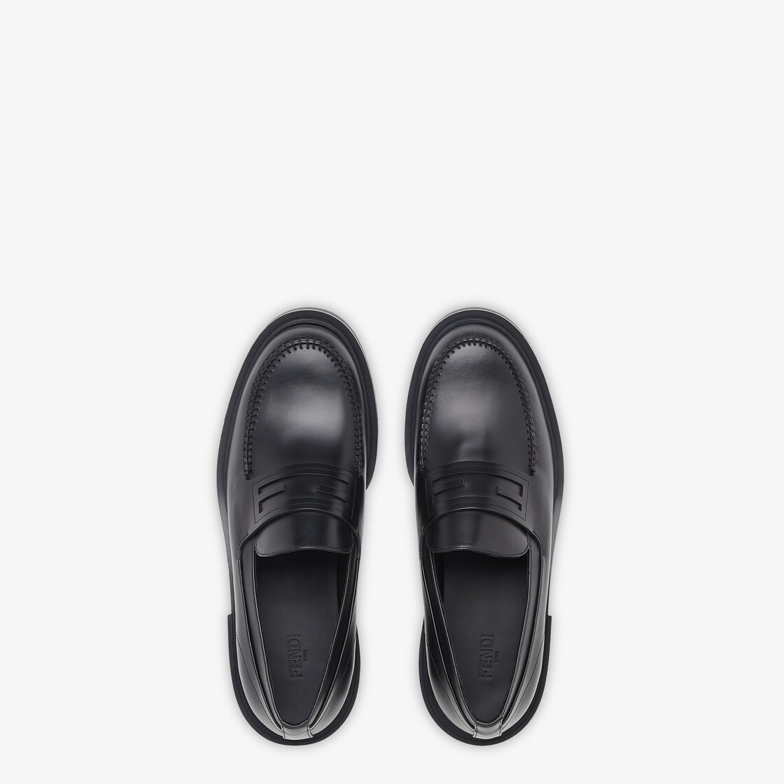 Fendi Frame Loafers - Black leather loafers | Fendi