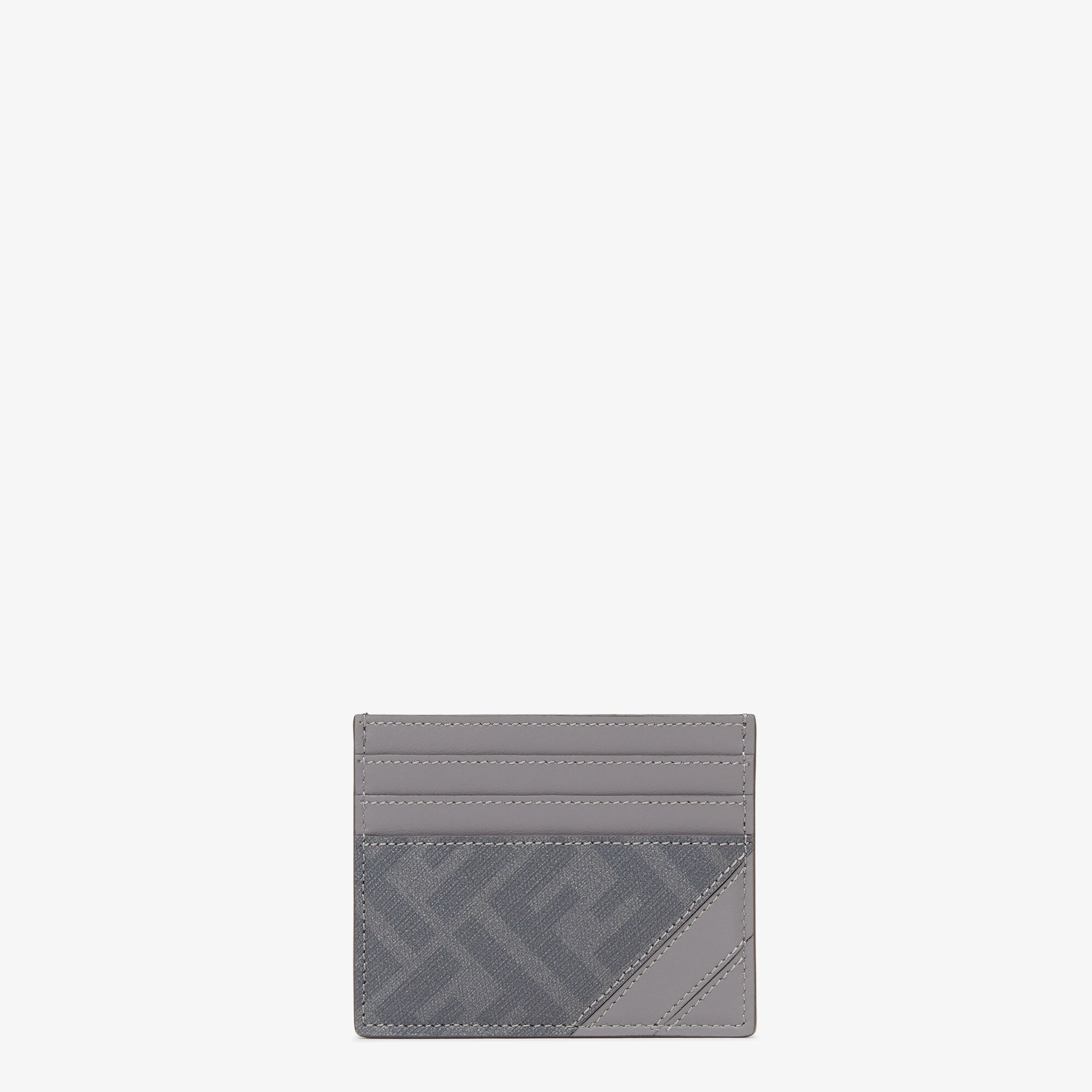 Tarjetero Fendi Diagonal - Tarjetero de tela con motivo FF gris | Fendi