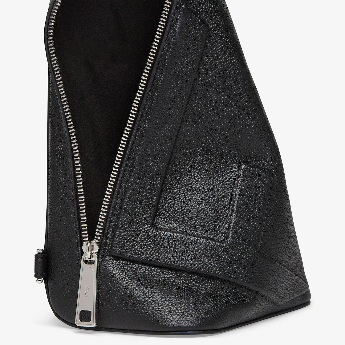 Fendi Roma Leather Fendi Cono - One-shoulder backpack in black leather ...