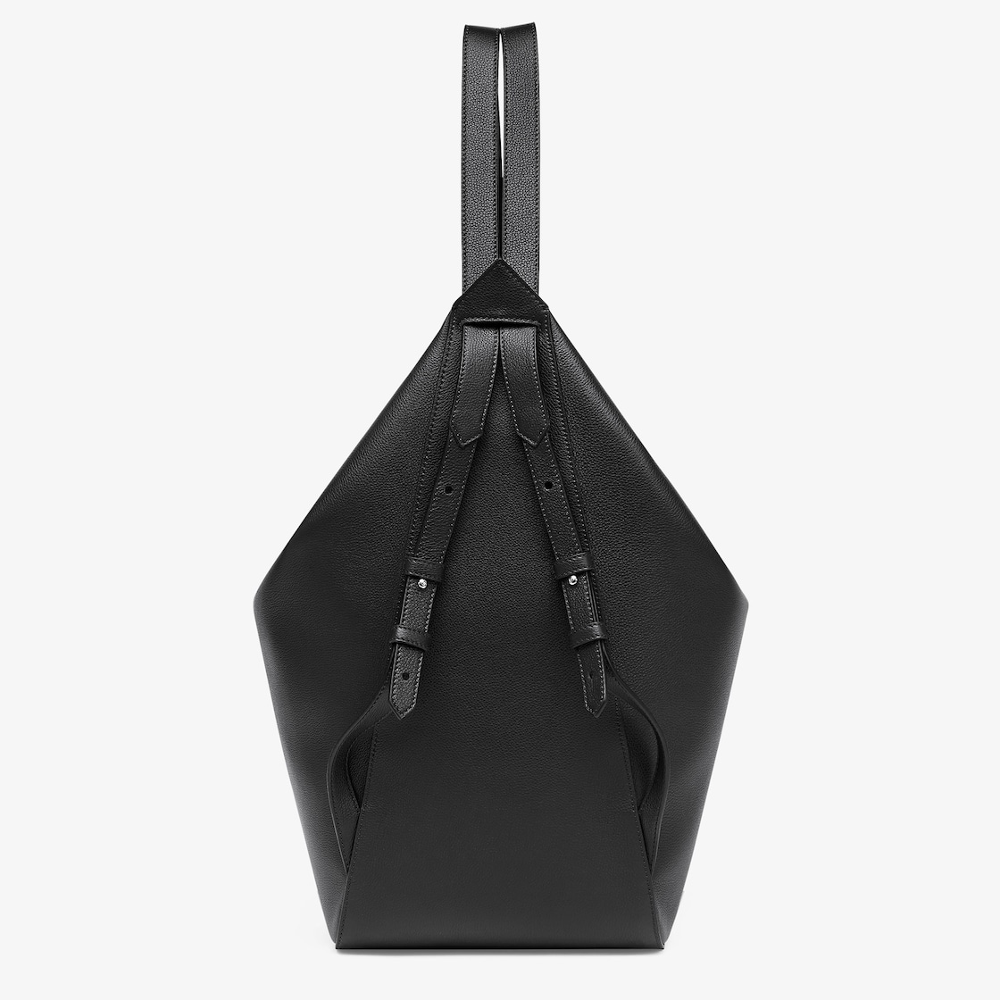 Fendi Roma Leather Fendi Melon Large - Black leather backpack | Fendi