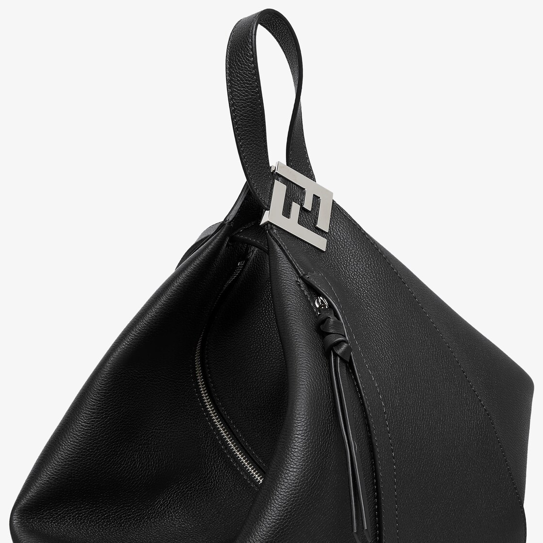 Fendi Roma Leather Fendi Melon Large - Black leather backpack | Fendi