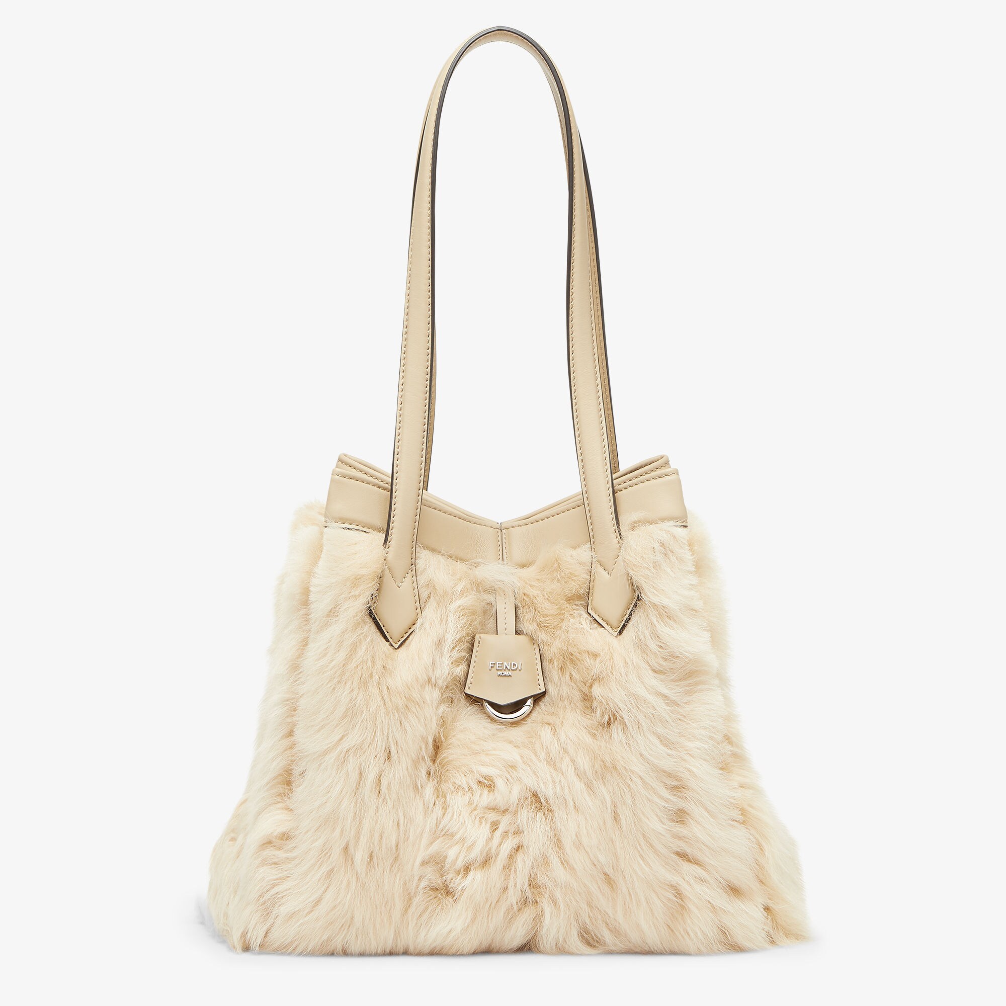 Fendi Origami Medium - Beige sheepskin bag that can be transformed | Fendi