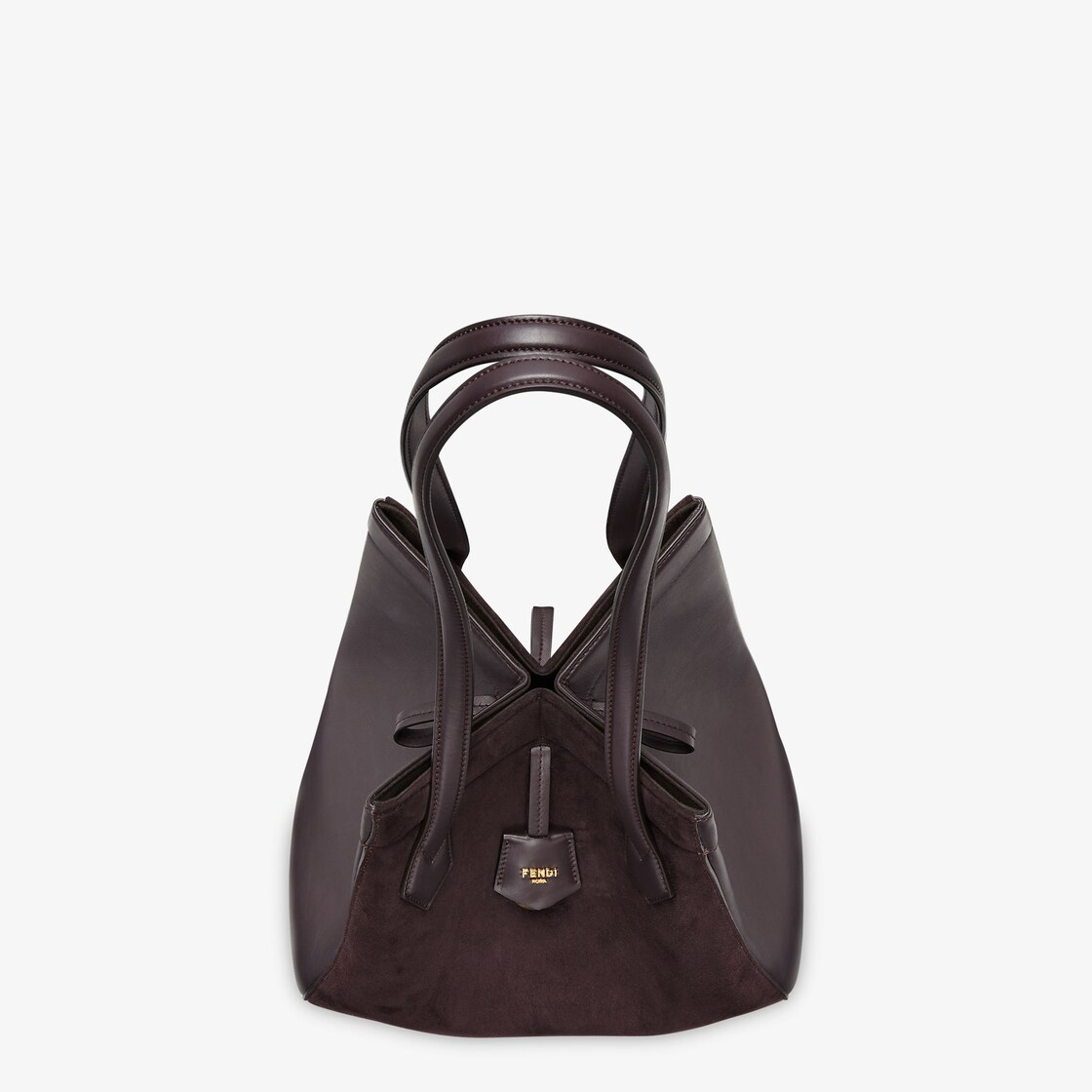 Fendi Origami Medium - Transformable dark purple suede and leather bag ...