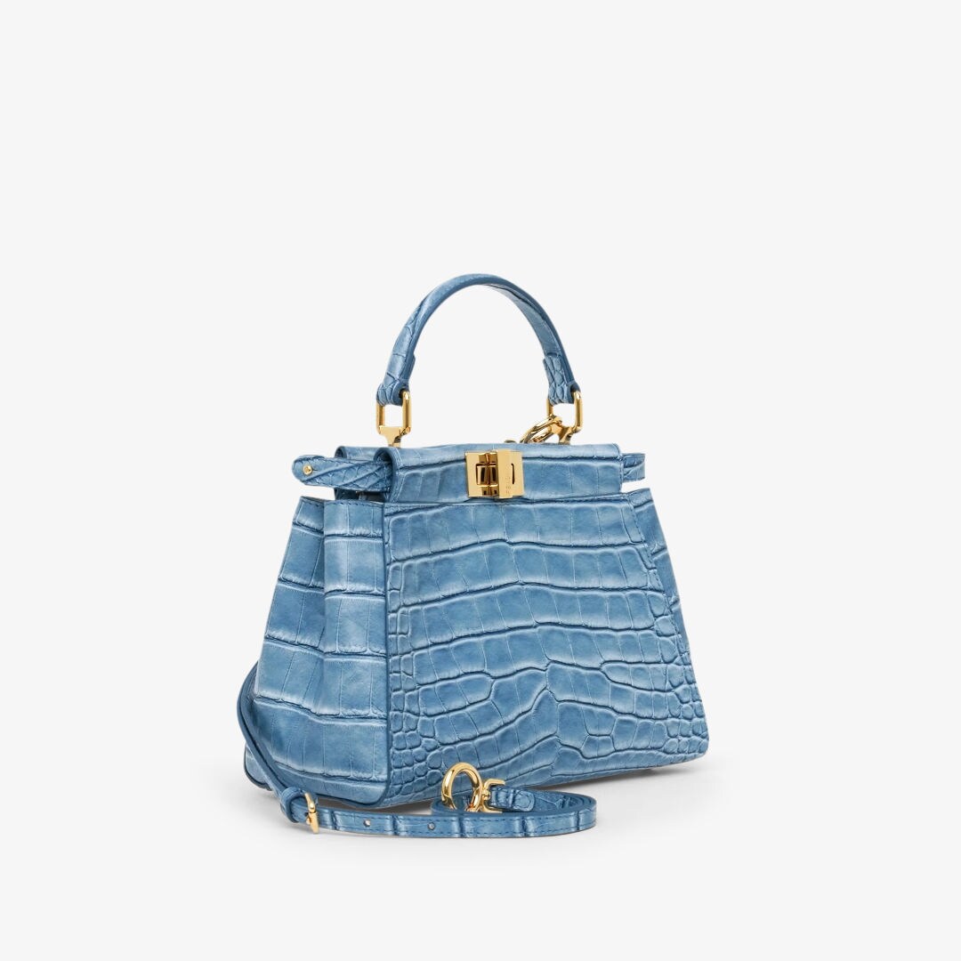 Peekaboo Mini - Bolso de caimán azul claro | Fendi