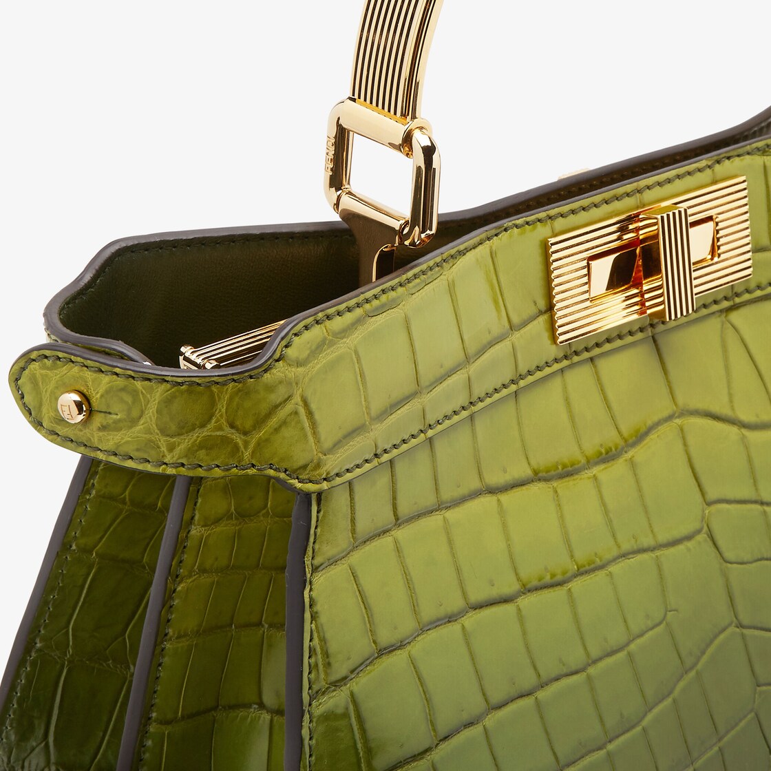 Peekaboo Iseeu Medium - Crocodile bag in shades of green | Fendi
