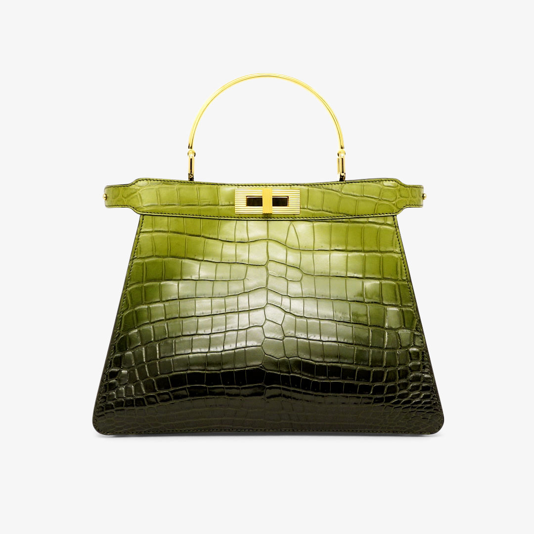 Peekaboo Iseeu Medium - Crocodile bag in shades of green | Fendi