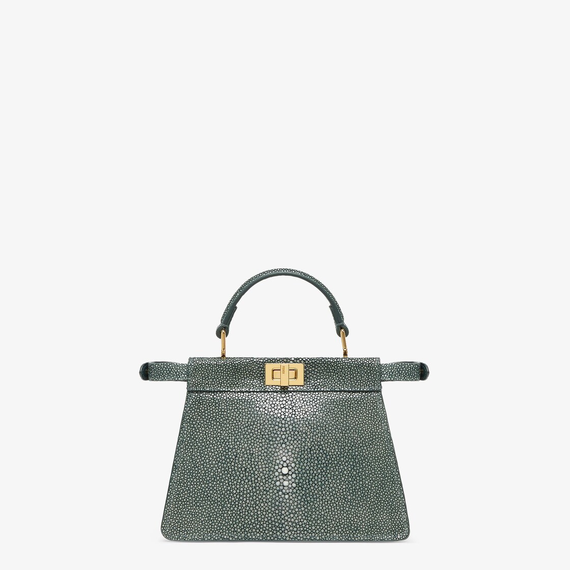 Peekaboo ISeeU Petite - Dark green stingray leather bag | Fendi