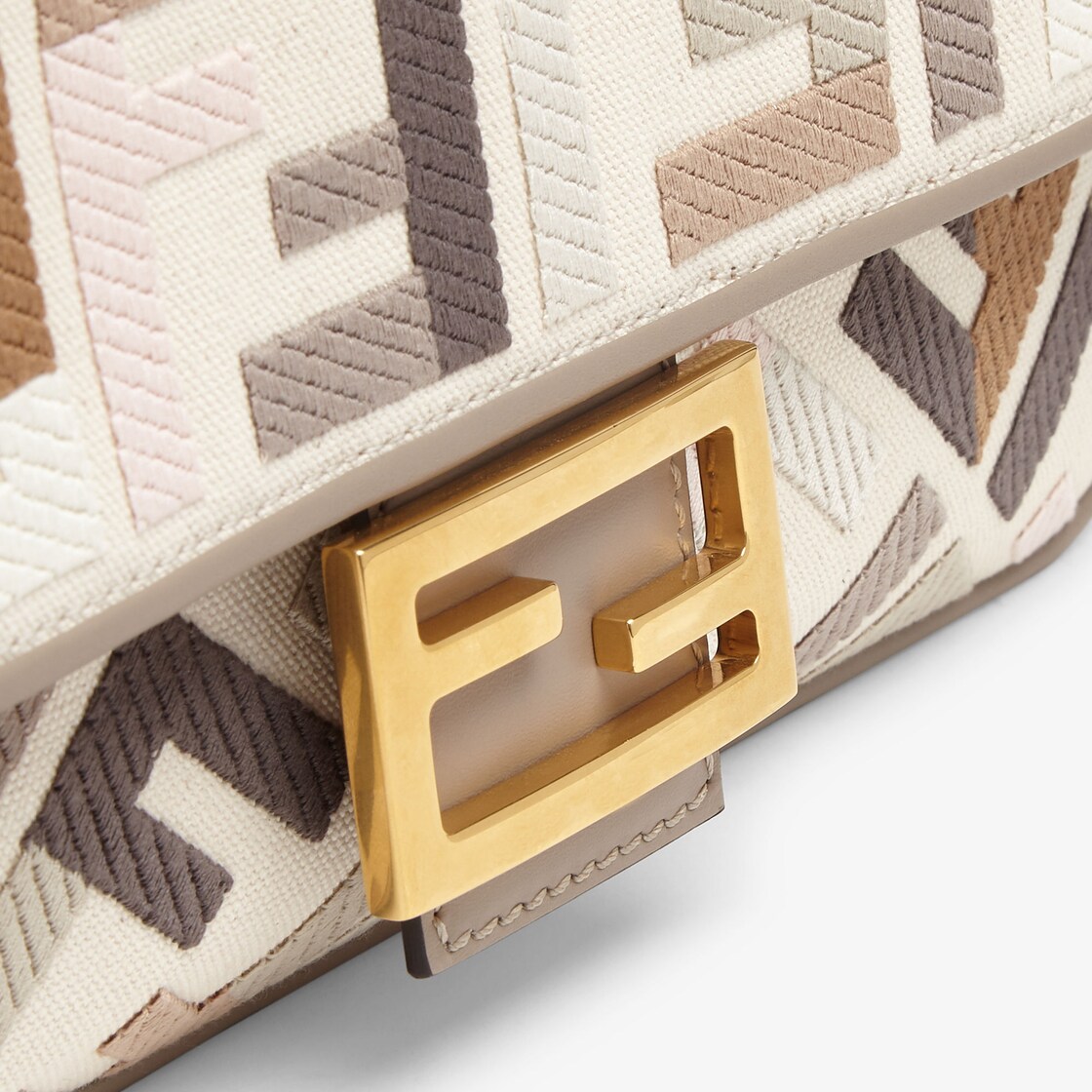 Baguette - Multicolor canvas bag with FF embroidery | Fendi