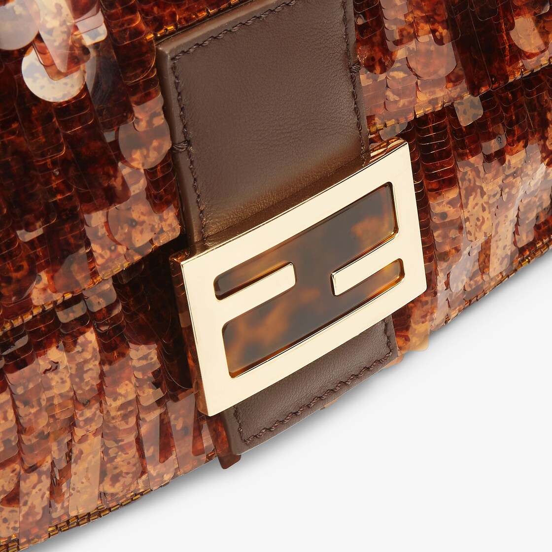 Baguette Sequins or crystals Brown | Fendi