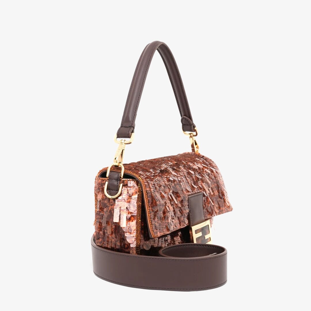 Baguette Sequins or crystals Brown | Fendi