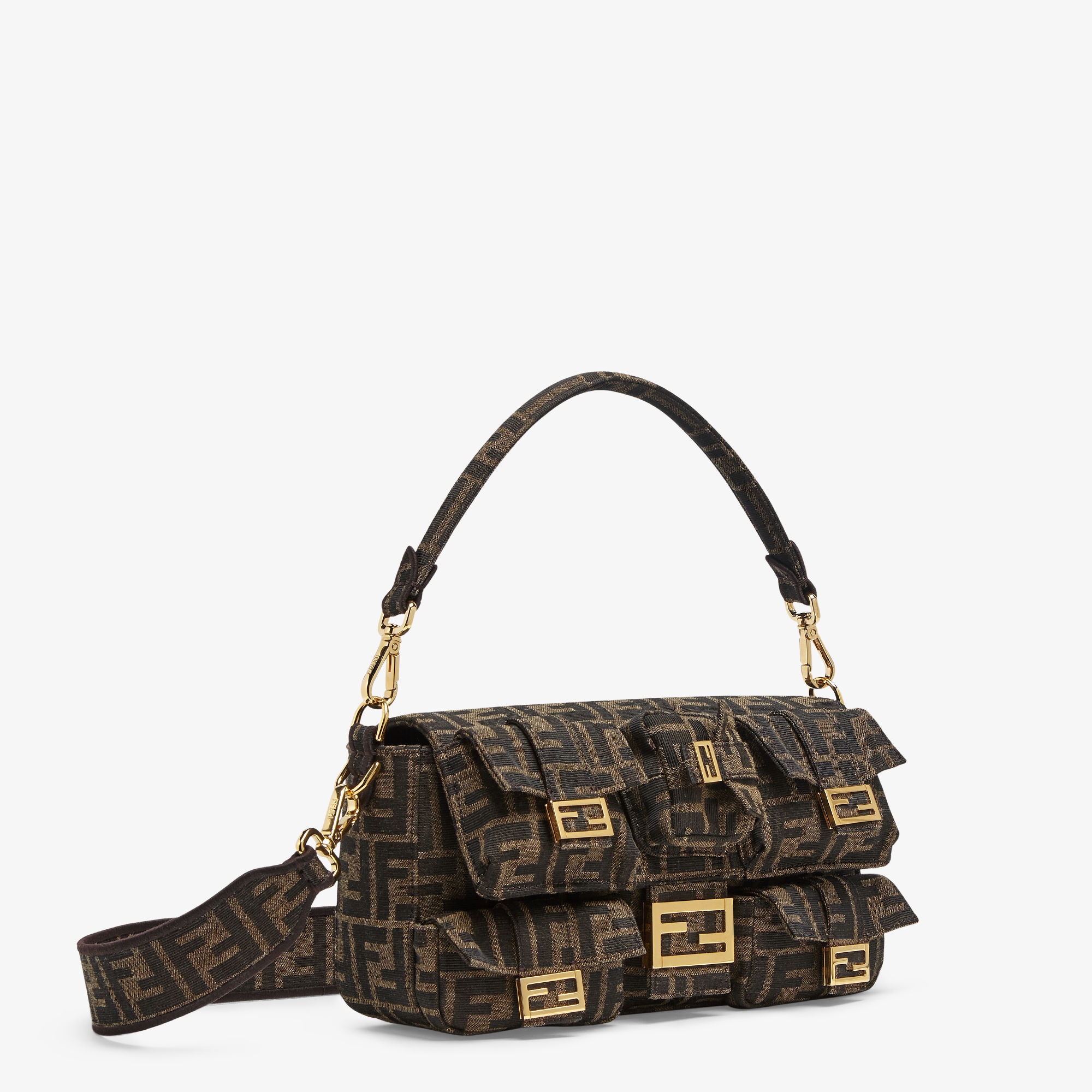 マルチポケット バゲット ファブリック ブラウン | Fendi マルチポケット バゲット ファブリック ブラウン | Fendi