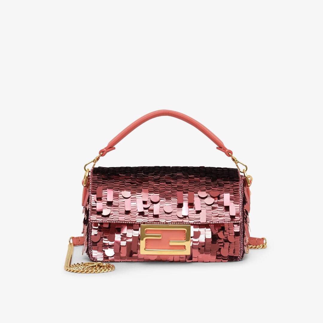 Baguette Mini Sequins or crystals Pink | Fendi