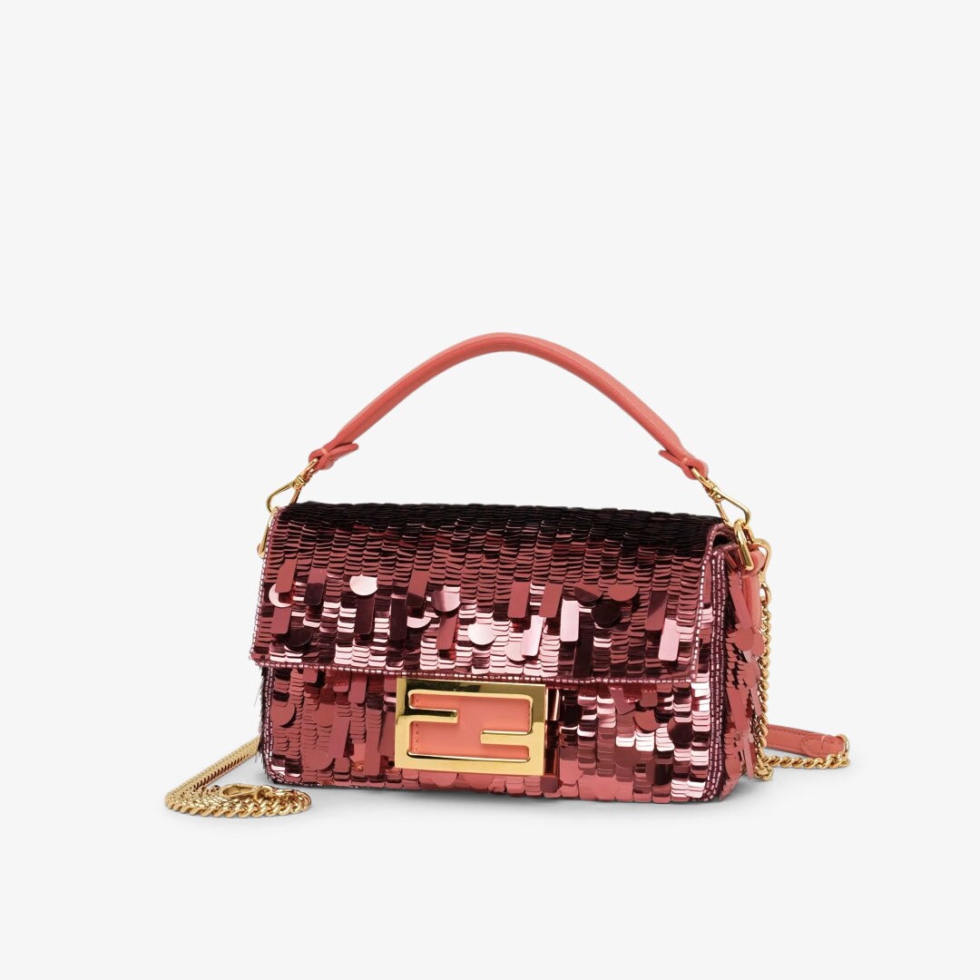 Baguette Mini Sequins or crystals Pink | Fendi
