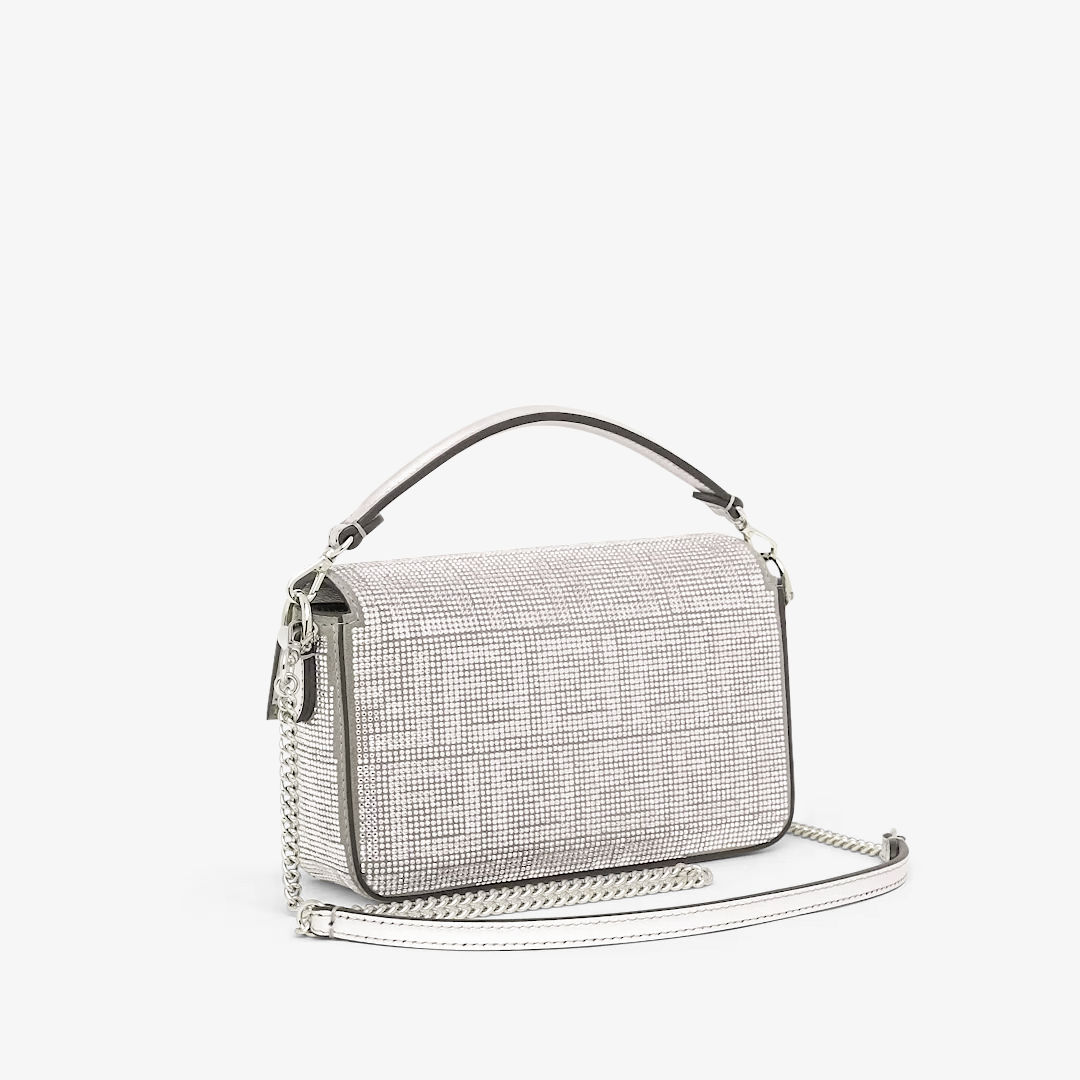 バゲット ミニ スパンコールまたはクリスタル シルバー | Fendi バゲット ミニ スパンコールまたはクリスタル シルバー | Fendi