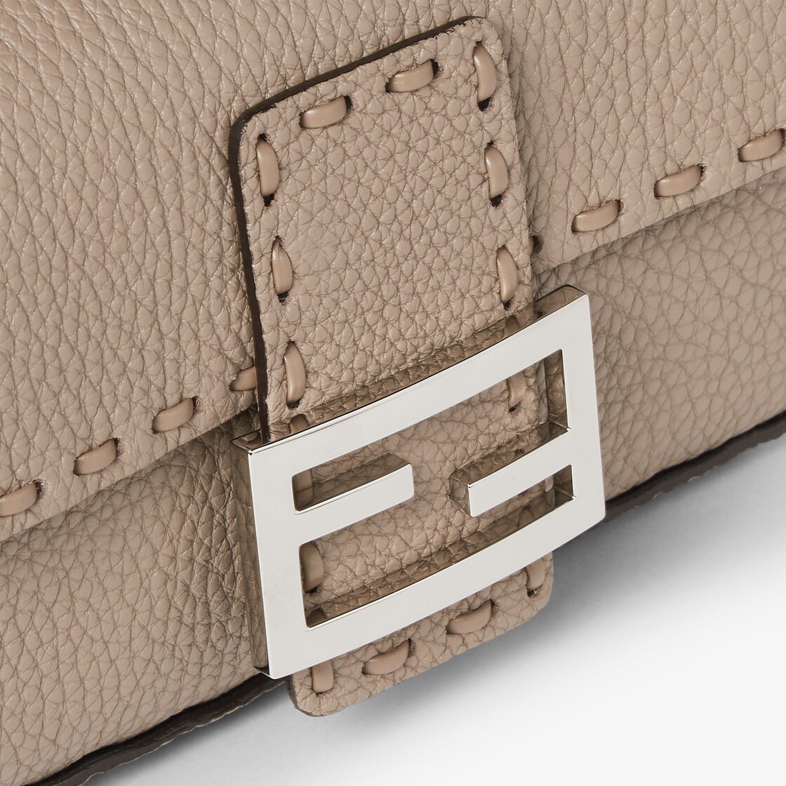 Baguette Mini Cuoio Romano leather Grey | Fendi