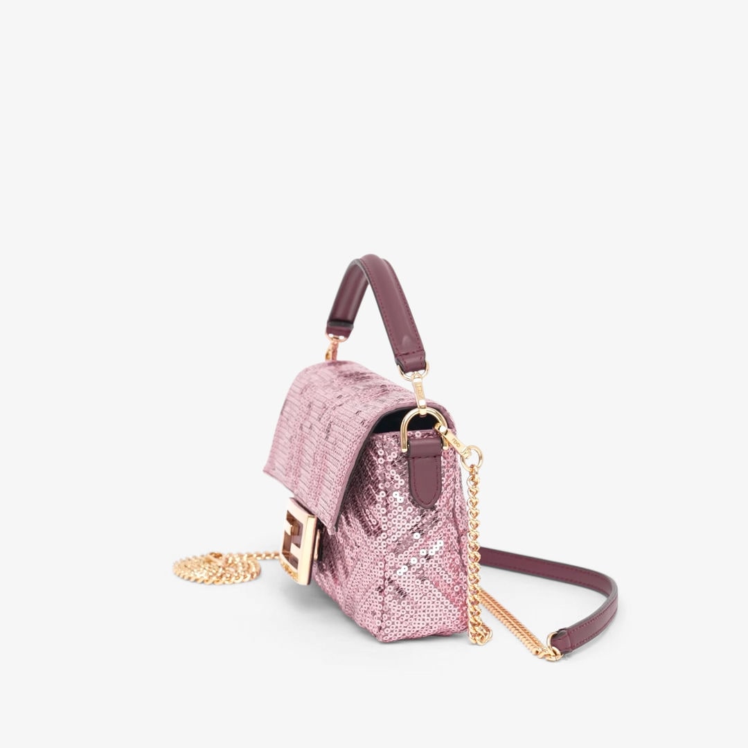 バゲット ミニ スパンコールまたはクリスタル ピンク | Fendi バゲット ミニ スパンコールまたはクリスタル ピンク | Fendi