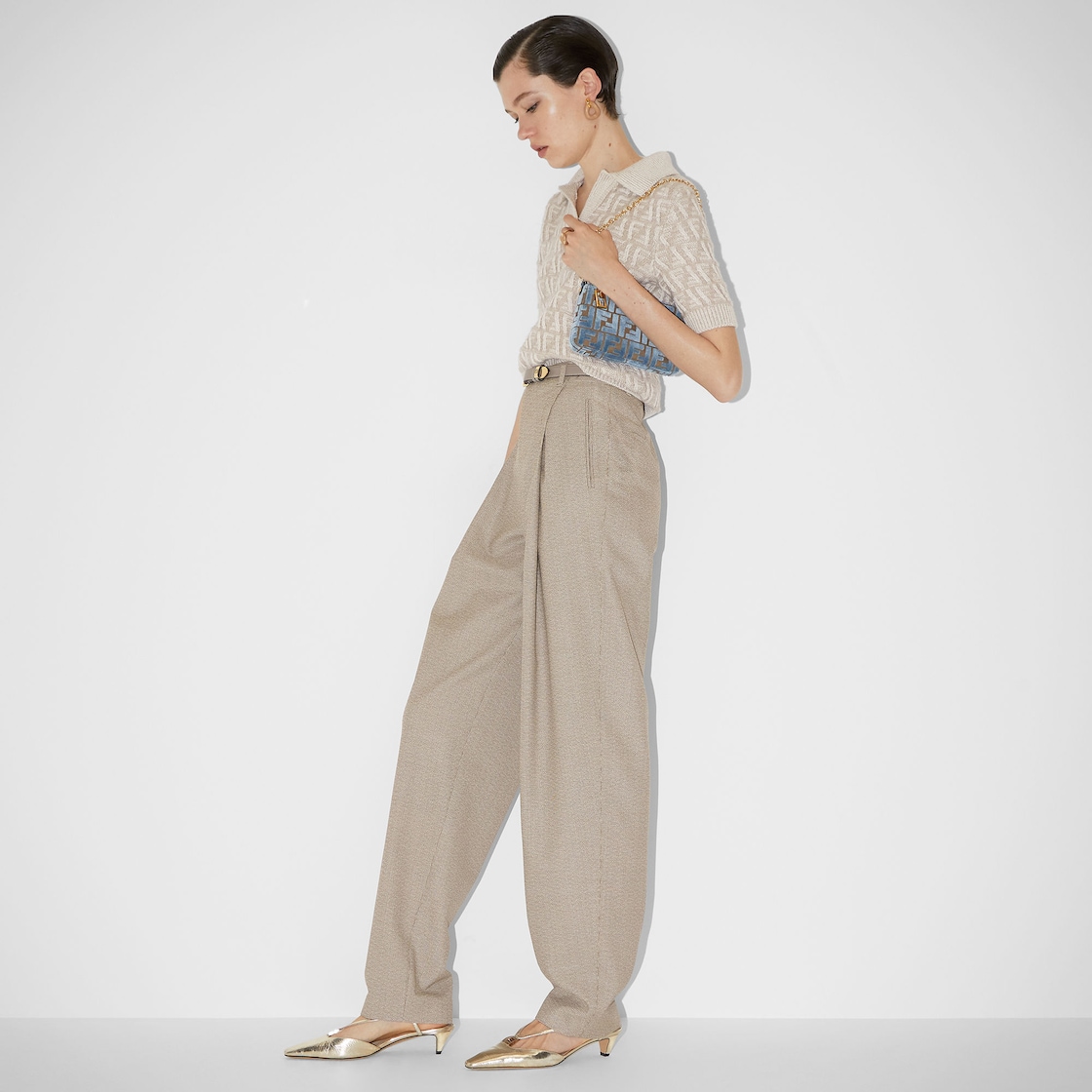 バゲット スリム クラッチ ファブリック ライトブルー | Fendi バゲット スリム クラッチ ファブリック ライトブルー | Fendi