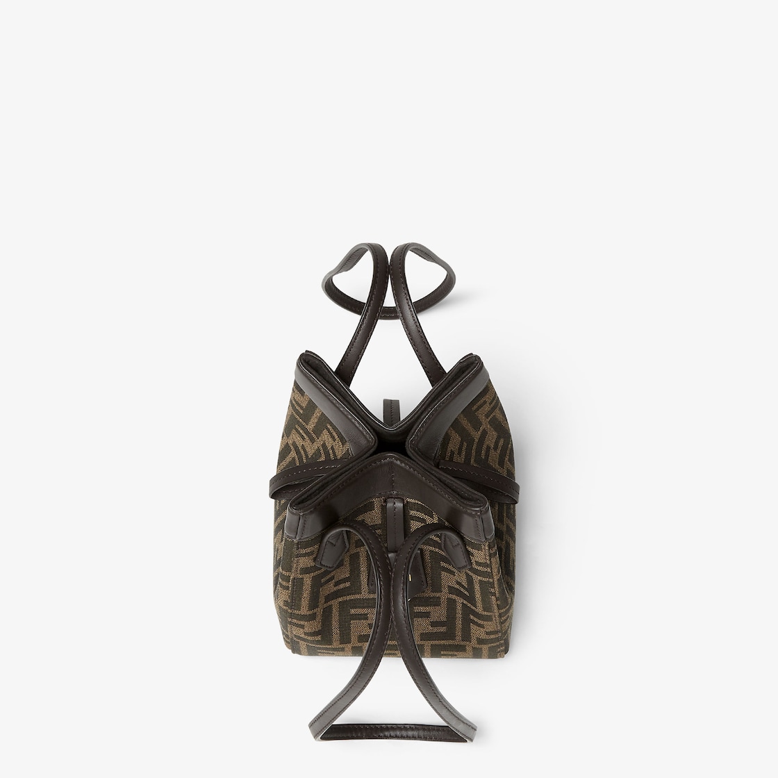 Fendi Origami Mini - Brown FF jacquard fabric mini bag that can be ...