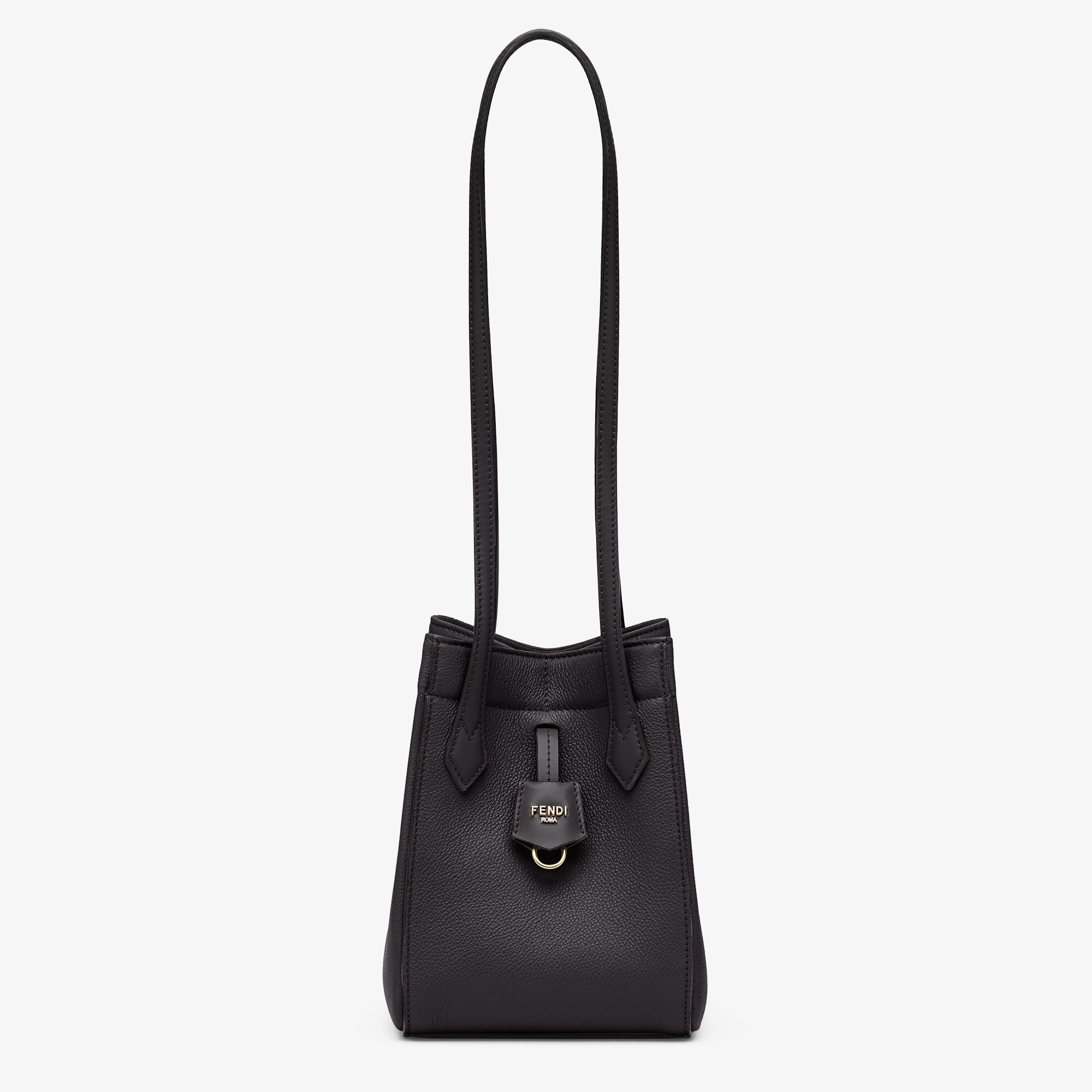 Fendi Origami Mini - Black leather mini bag that can be transformed | Fendi