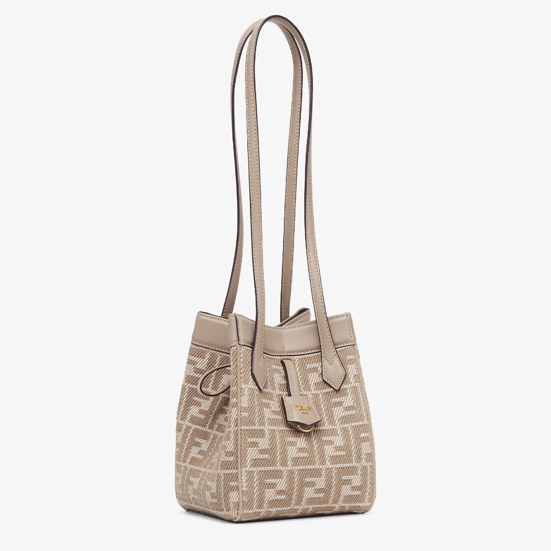 FENDI Origami Mini-鸽子灰色牛仔面料效果FF提花百变迷你手袋-女士迷你包-FENDI芬迪官网