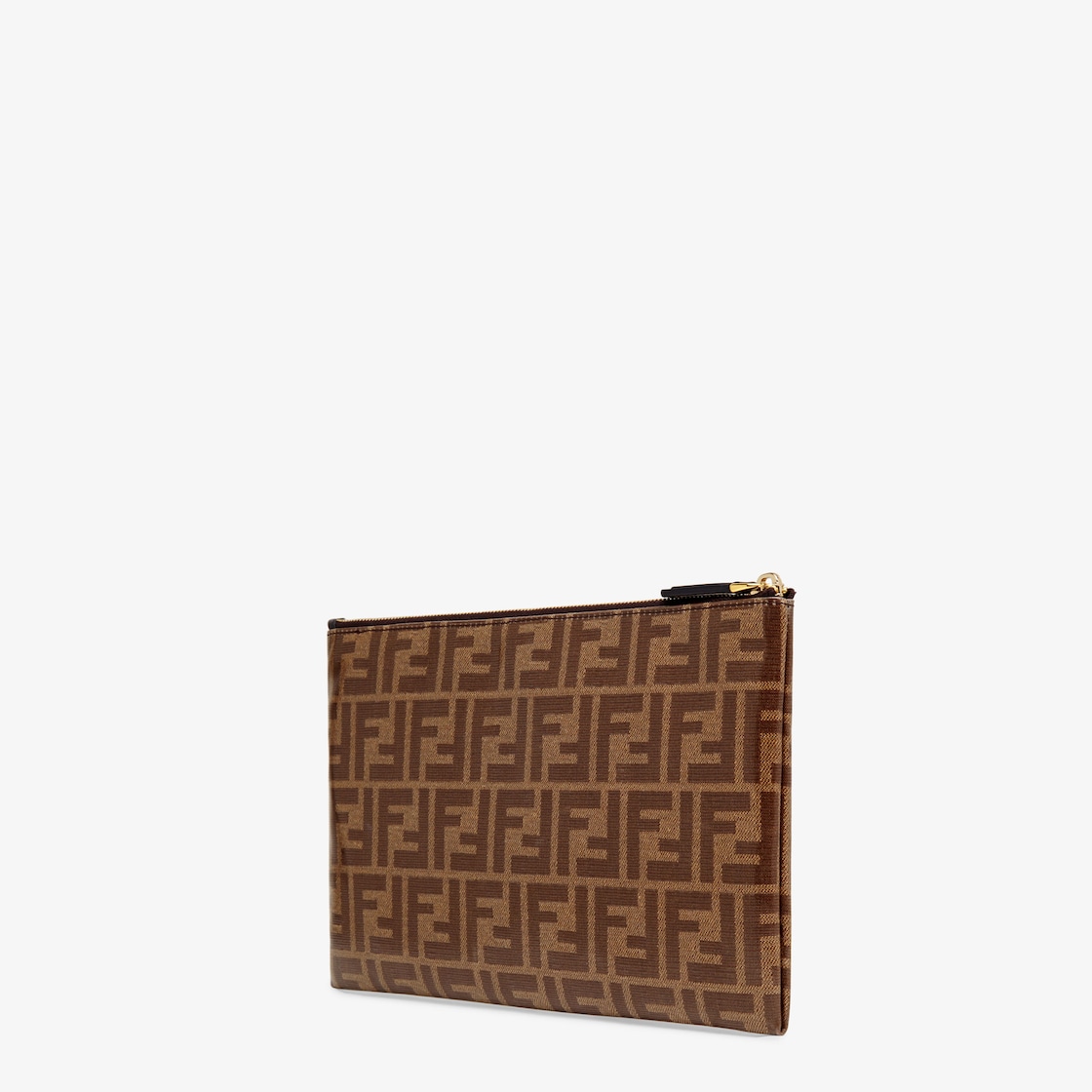 フラット スリム クラッチ ファブリック ブラウン | Fendi フラット スリム クラッチ ファブリック ブラウン | Fendi