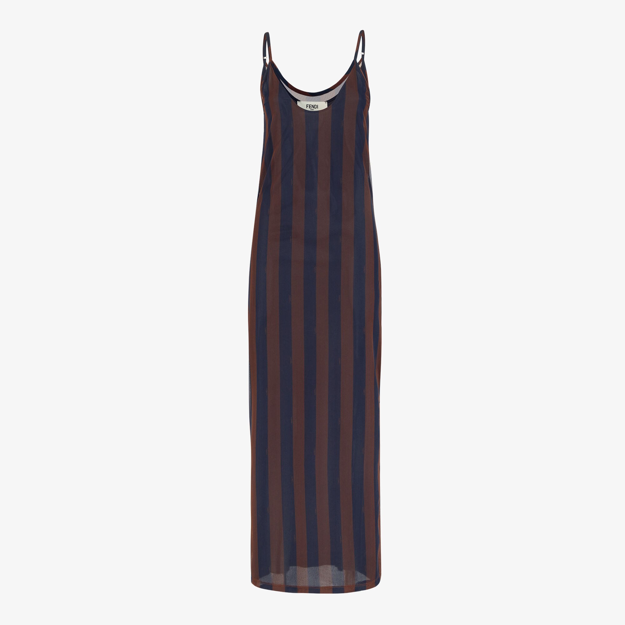 Vestido - Vestido de tul con motivo Pequin café | Fendi