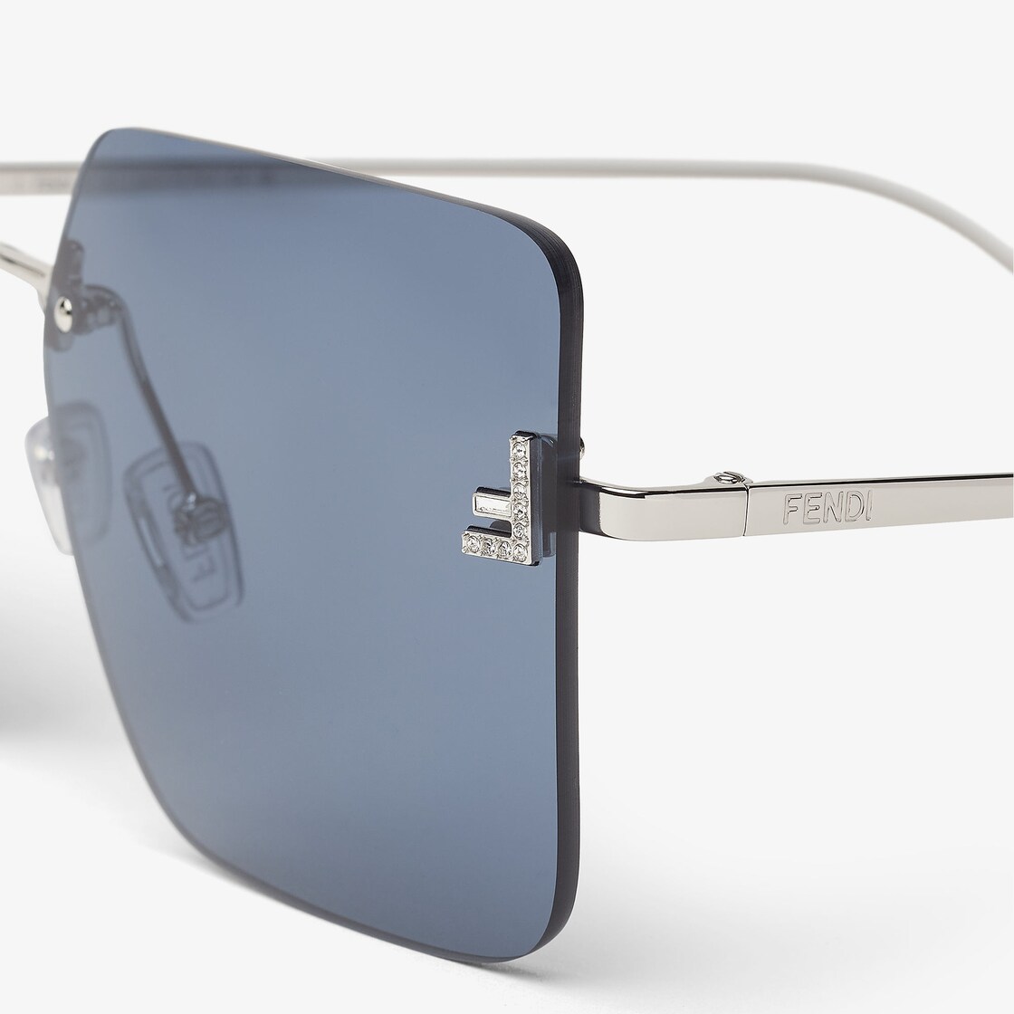 FENDI First Crystal-银色饰面金属太阳镜-女士太阳眼镜-FENDI芬迪官网