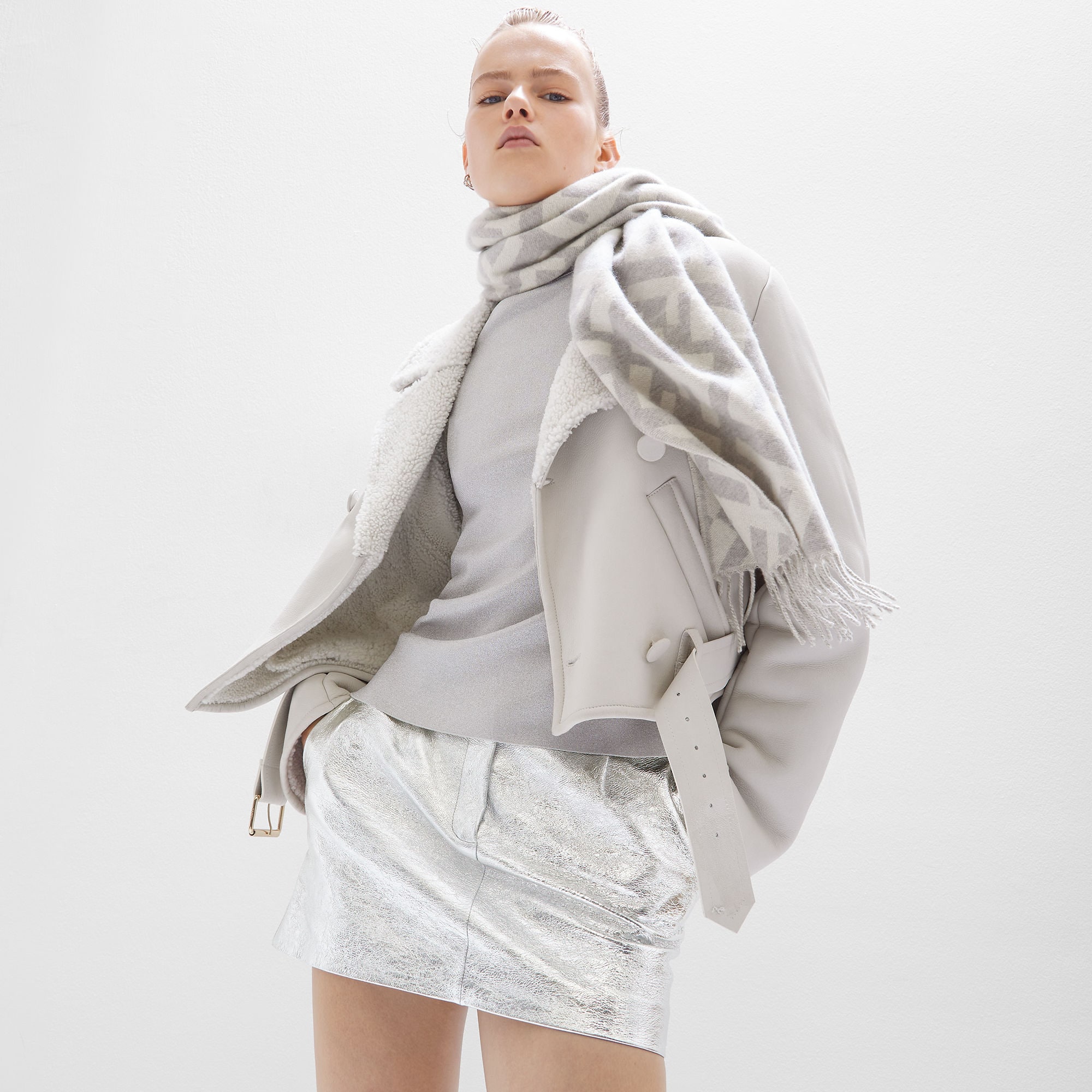FF Scarf Wool Gray | Fendi FF Scarf Wool Gray | Fendi