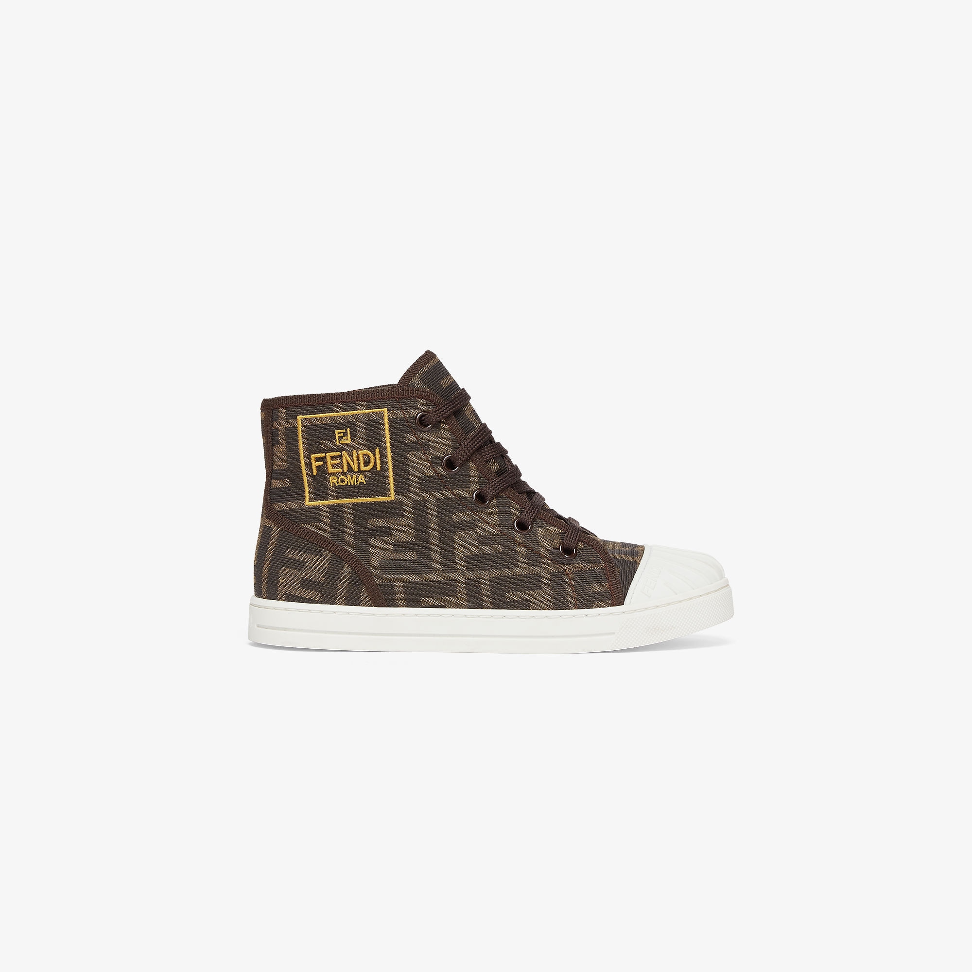 Junior Sneakers - Tobacco jacquard junior sneakers | Fendi